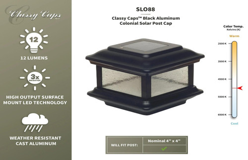 Colonial solar post cap | DeckExpressions