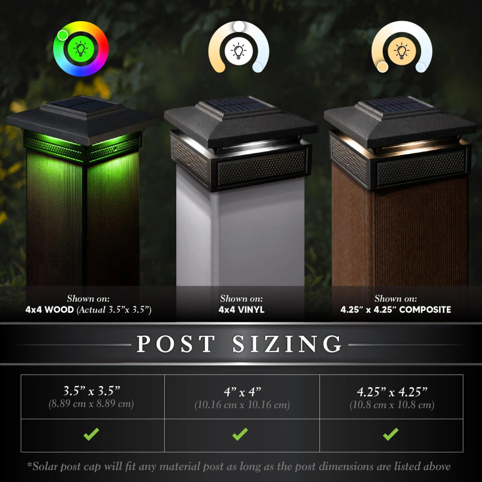 Solar Post Caps - The easiest way to add lighting to your posts.