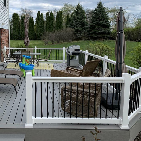 Kirklees Vinyl Railing System by Durables ~ Black Round Balusters