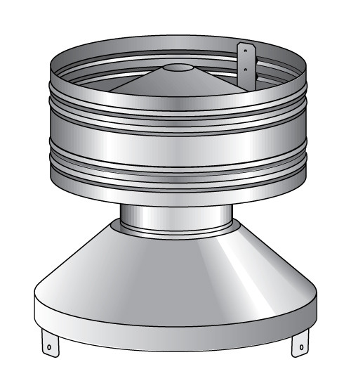 Anti Down Draught Combination Cowl - 316 Stainless Steel - SFP