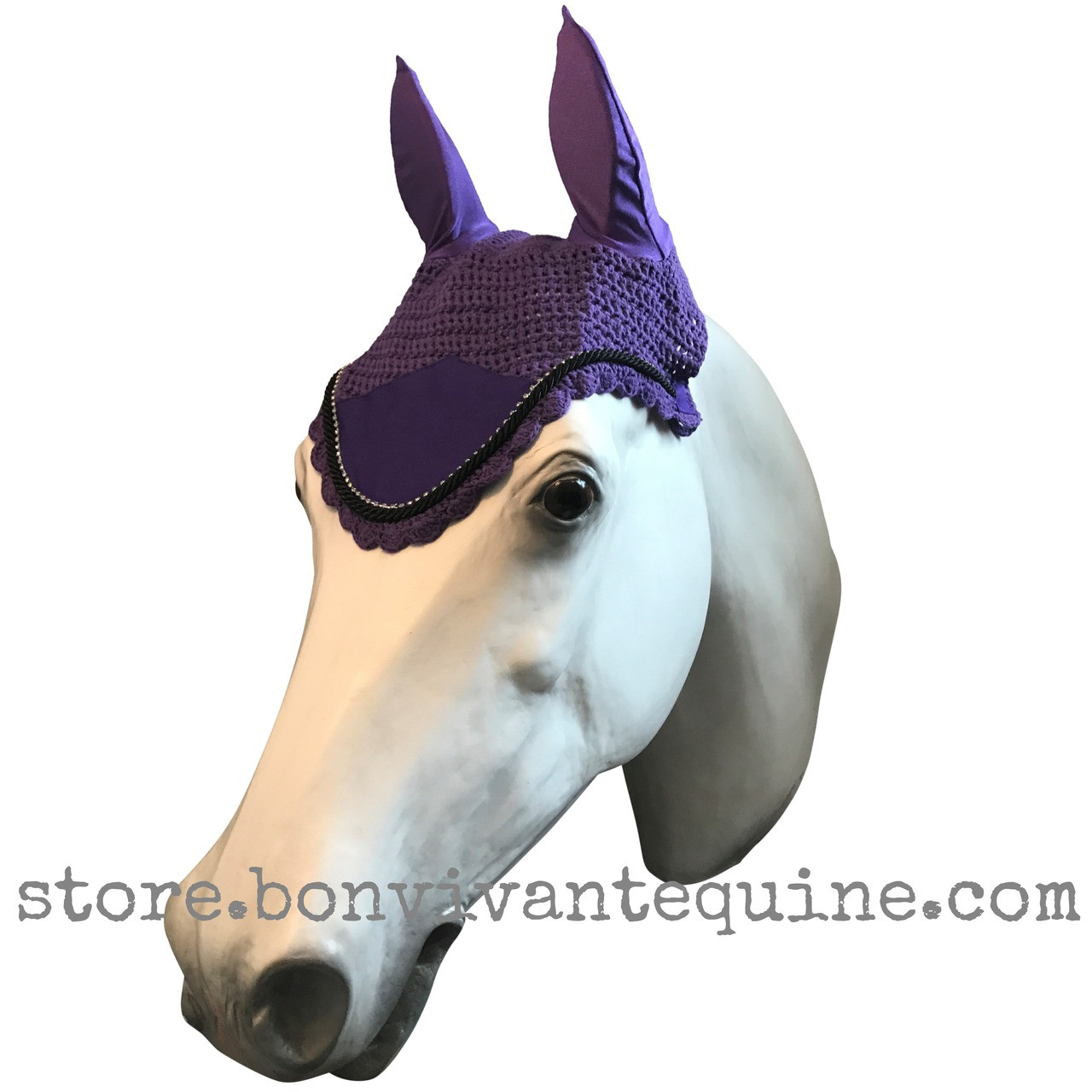 Purple Horse Bonnets | Fly Veil | with Bling - Bon-Vivant Unique ...