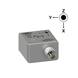 Triaxial Accelerometer, Side Exit 4 Pin Mini-MIL Connector