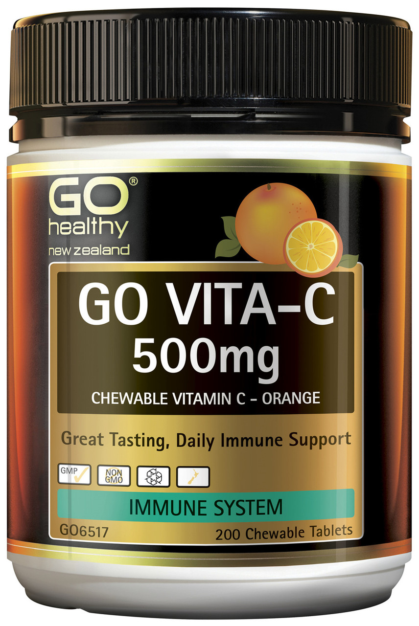 GO VITA-C 500MG ORANGE 200 Chewable Tablets