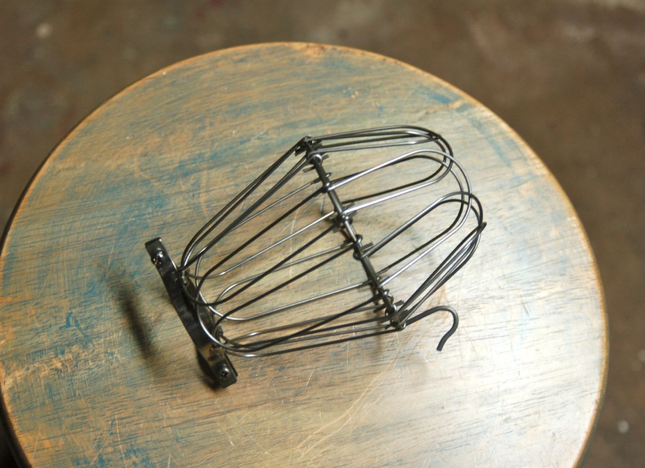 Wire Bulb Cages, Clamp On Lamp Guards, Vintage Trouble Lights - Industrial
