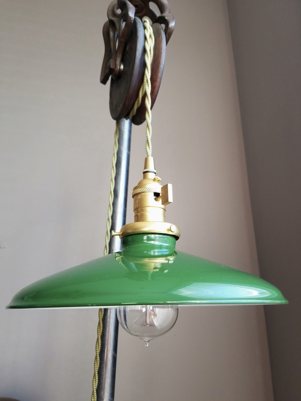 Yellow Porcelain Enamel Shade: 10" Rounded Industrial Steel, 2-1/4 ...