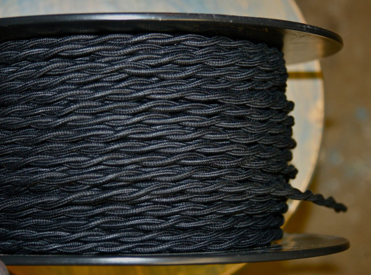 Cloth Covered Electrical Power Cord - Fabric Braided Wiring