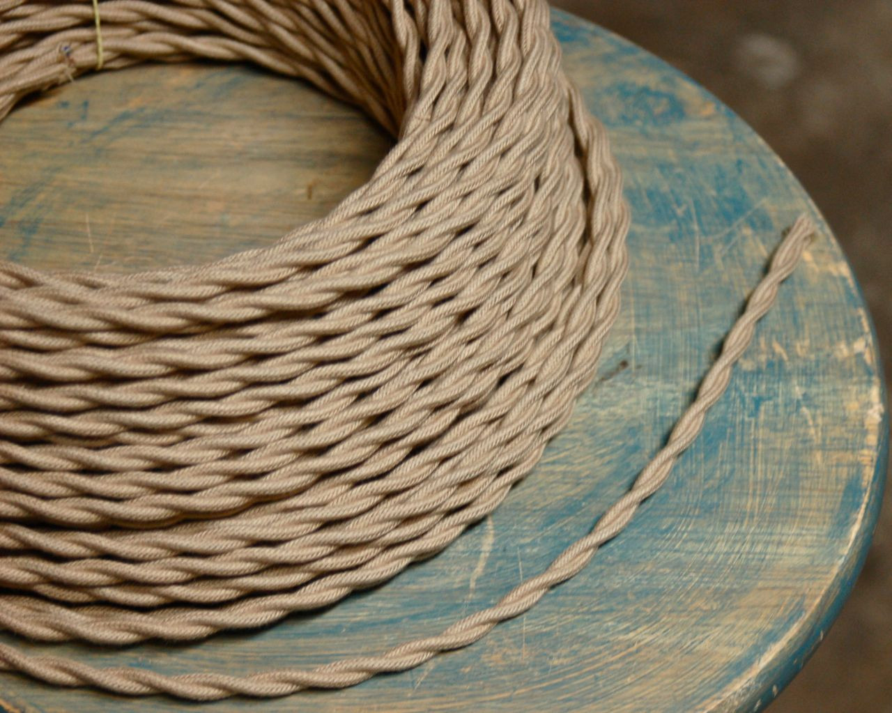 Slate Blue Twisted Cloth Covered Wire, Cotton - PER FOOT - Snake Head ...