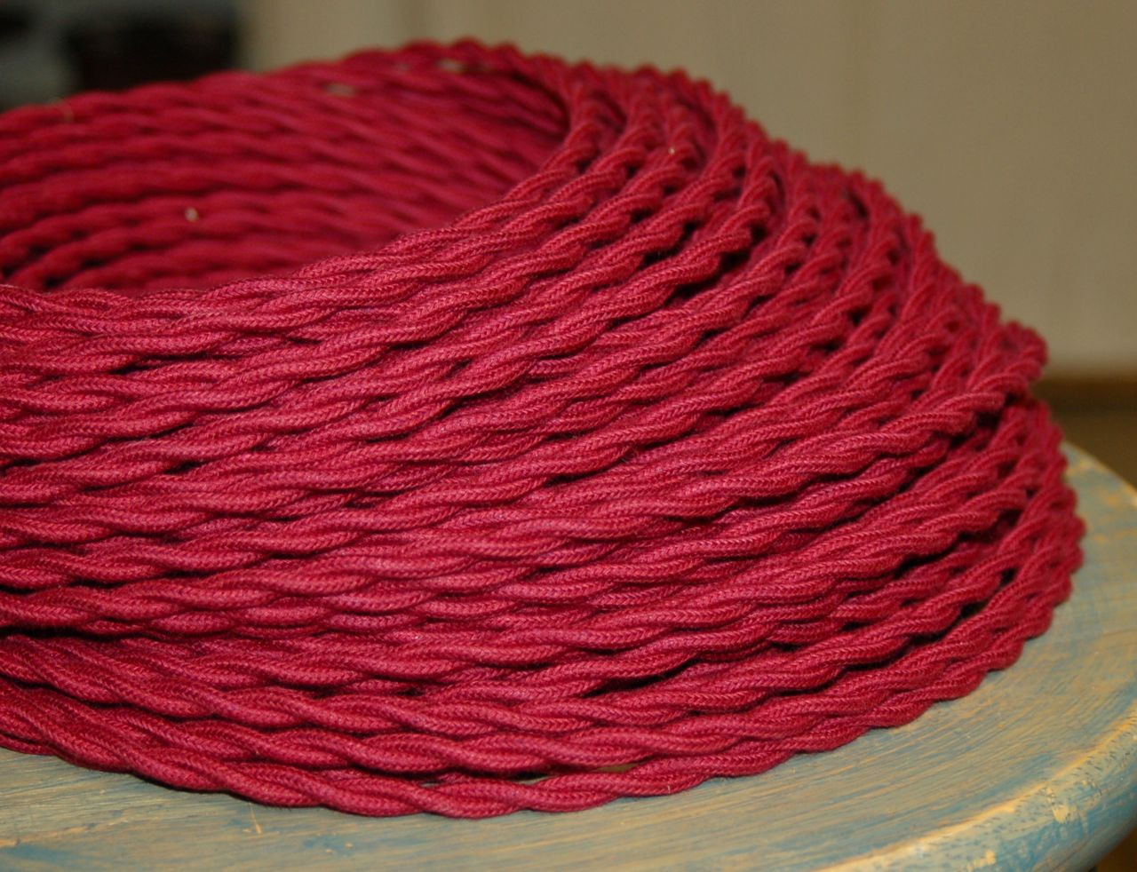Red Wine/Plum Twisted Cloth Covered Wire, Cotton - PER FOOT - Snake ...