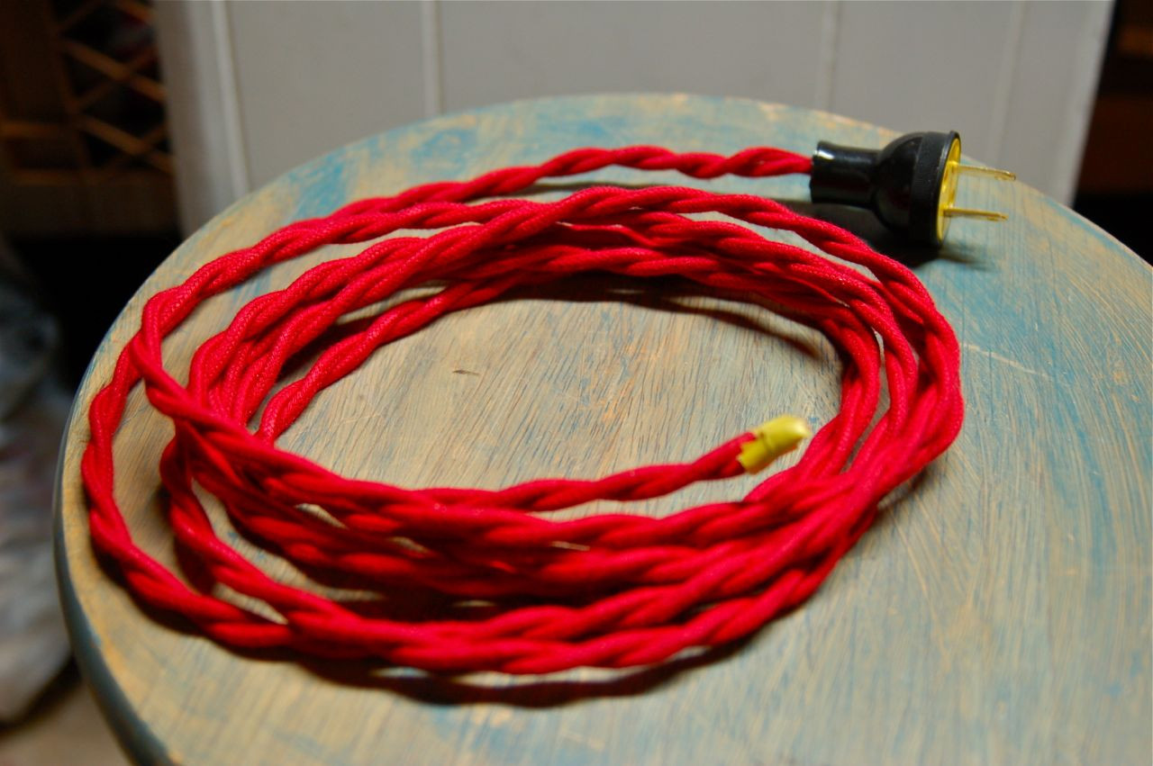 Cloth Covered Lamp Cord with Plug | Vintage Style Lamp Wire