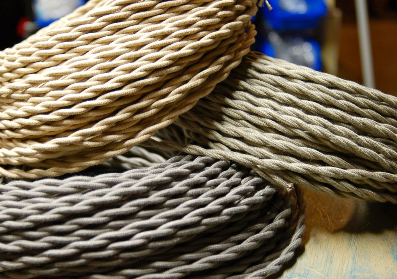 Steel Gray Twisted Cloth Covered Wire, Cotton - PER FOOT - Snake Head ...