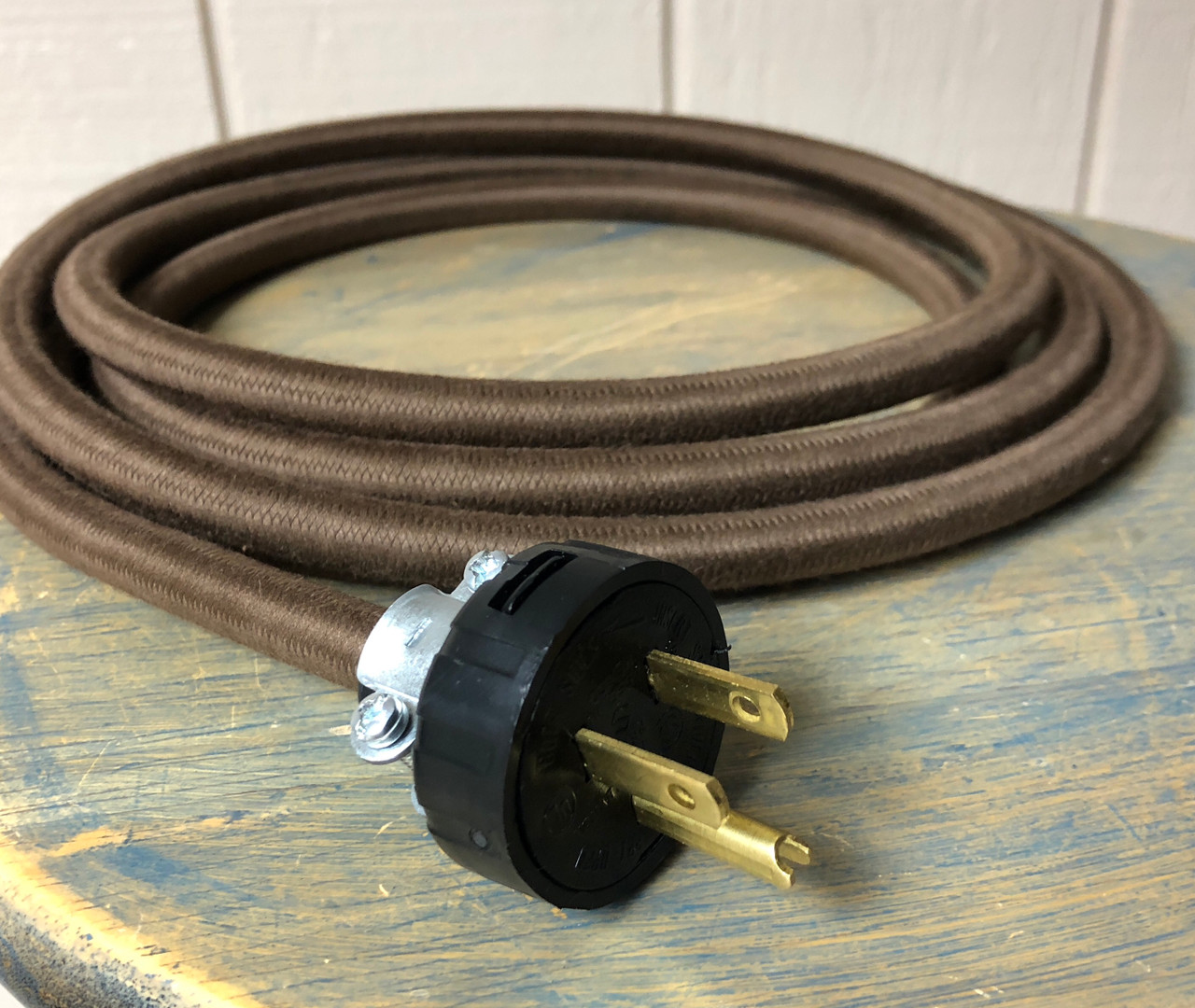 Brown Cotton Covered Electrical Wire | 14 Gauge Cloth Covered Cord