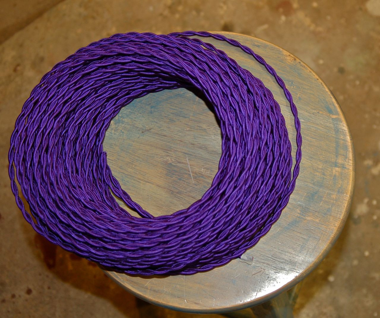 Purple Twisted Cloth Covered Electrical Wire | Snake Head Vintage