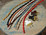 Cloth Covered Electrical Wire with Plug (2-Prong) | Snake Head Vintage