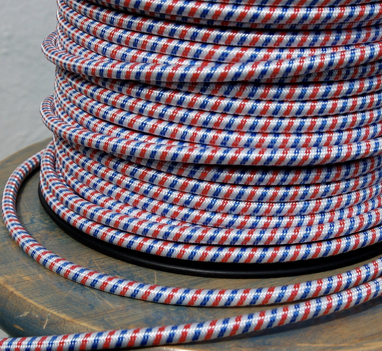 Red, White & Blue Electrical Wire - Round, Nylon