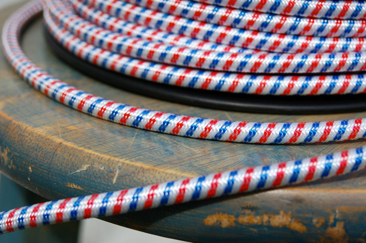 Red, White & Blue Electrical Wire - Round, Nylon
