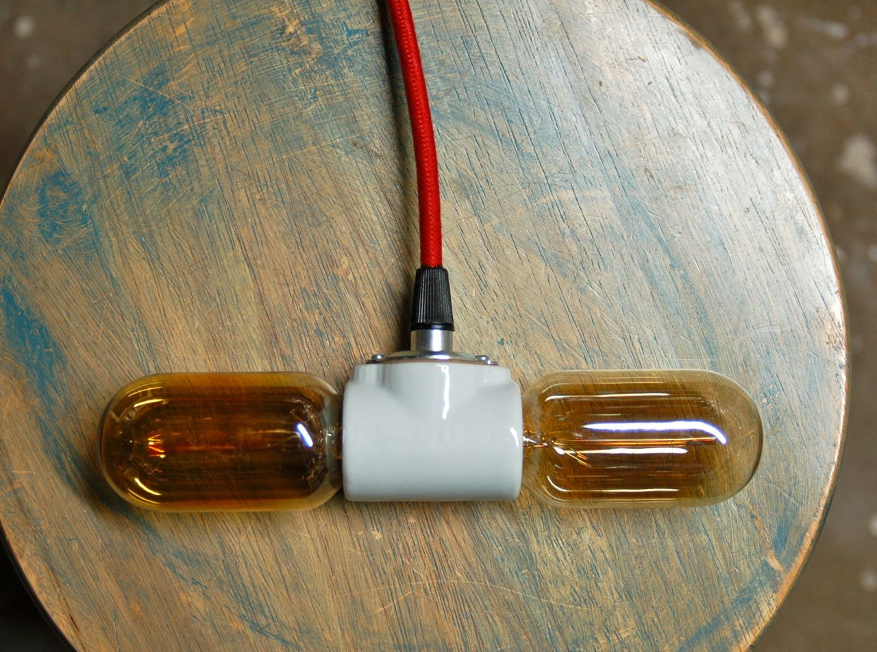 Two Sided Porcelain Light Socket | Double Light Bulb Socket