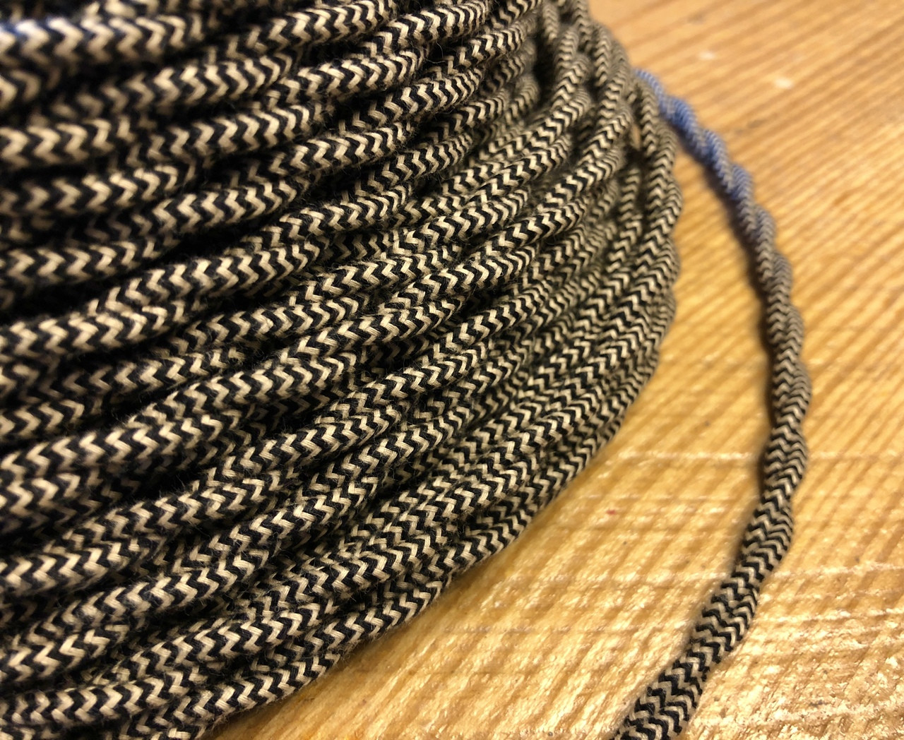 Green Cloth Covered Electrical Cord | Twisted Cloth Wire