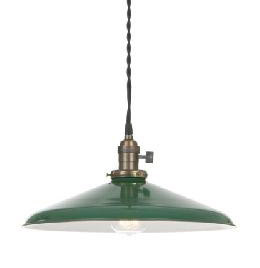 Green Porcelain Enamel Lamp Shade | Round Metal Lamp Shade