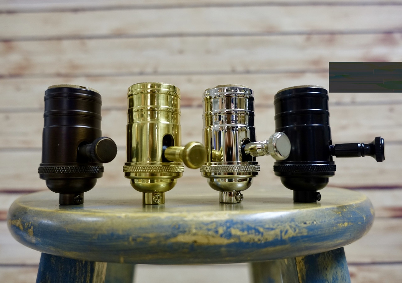 Solid Brass Dimmable Light Socket, Full Range Turn Knob Dimmer - Snake ...