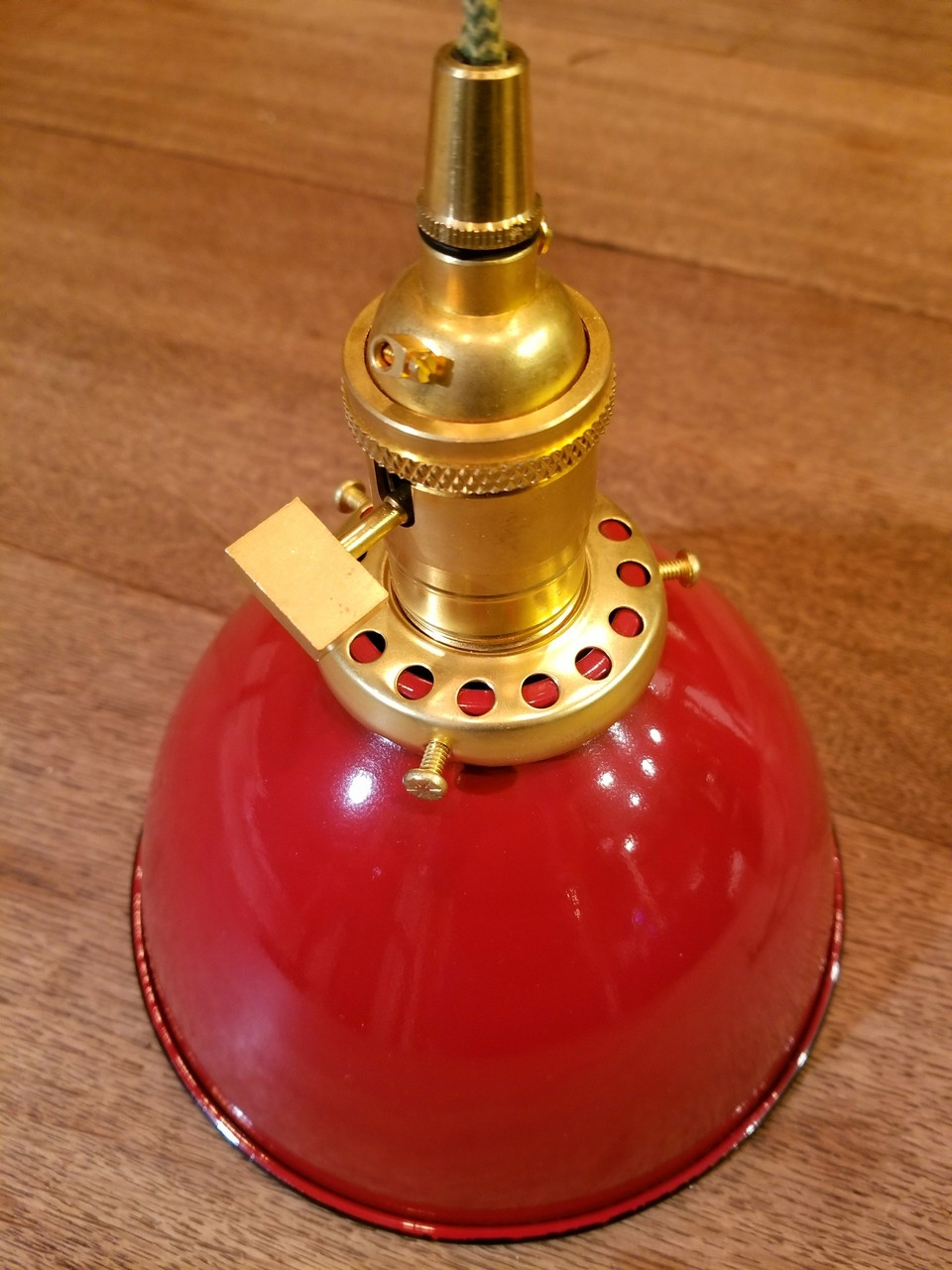 Vintage Red Lamp Shade | Red Dome Light Shade