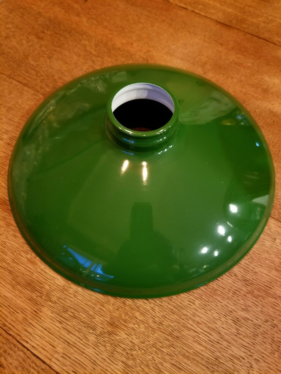 Green Porcelain Enamel Lamp Shade | Round Metal Lamp Shade