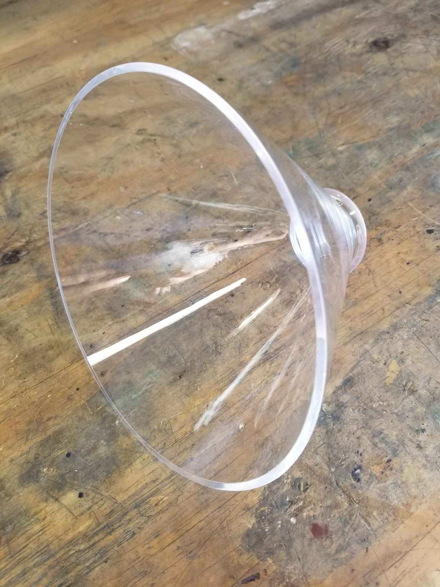 Clear Glass Cone Light Shade - 7 Inch Diameter