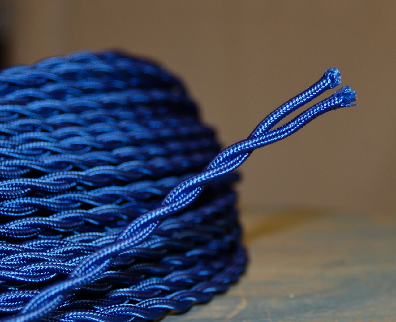 Royal Blue Twisted Cloth Covered Wire, Rayon - PER FOOT - Snake Head ...