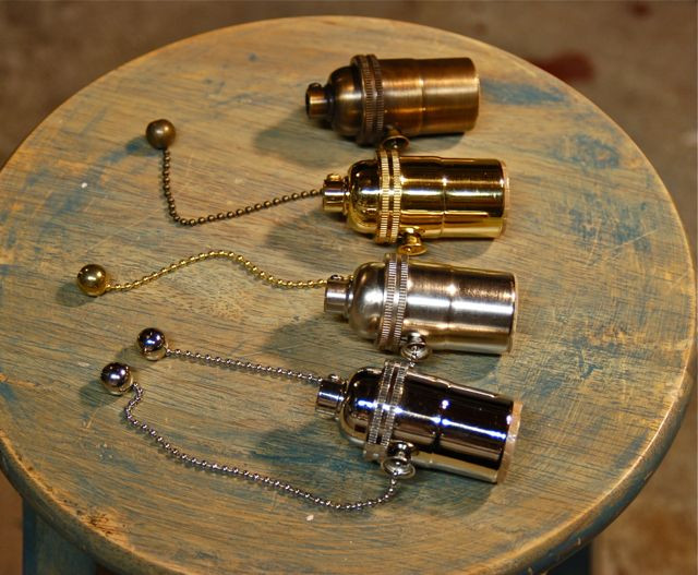 Solid Brass Pull Chain Light Socket | Snake Head Vintage