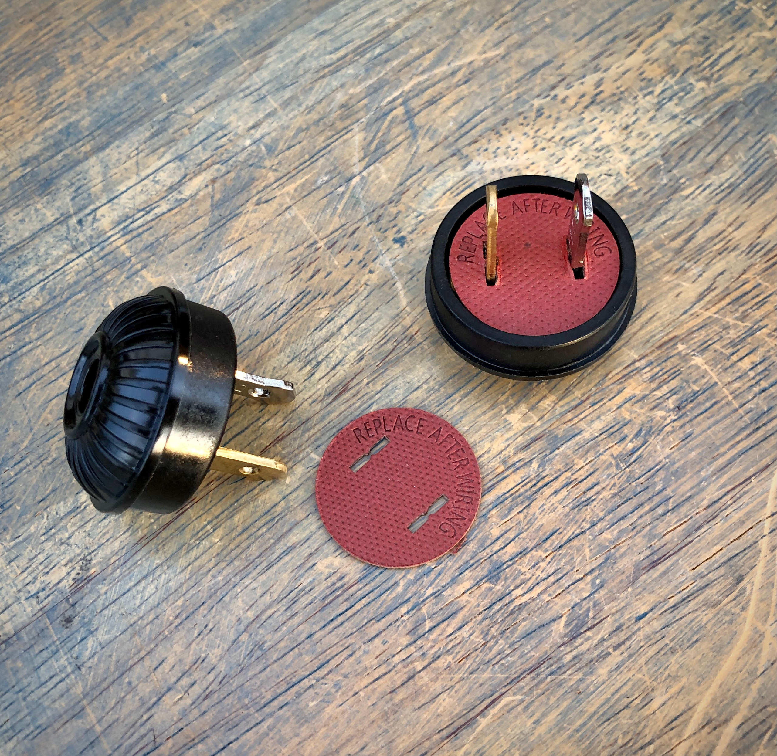Replicated Bakelite Electrical Plugs - Ribbed Design