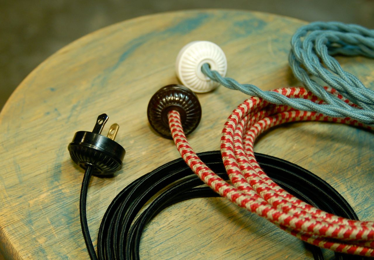 Replicated Bakelite Electrical Plugs - Ribbed Design