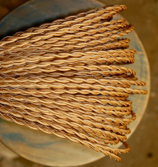 Cloth Covered Electrical Power Cord - Fabric Braided Wiring