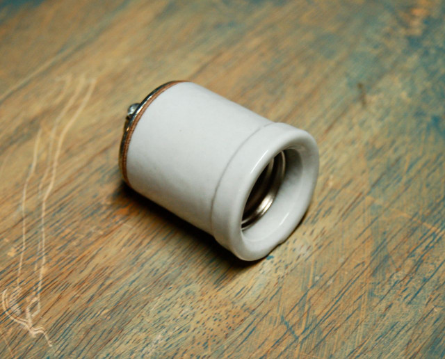 Brass & Porcelain Light Sockets | Snake Head Vintage