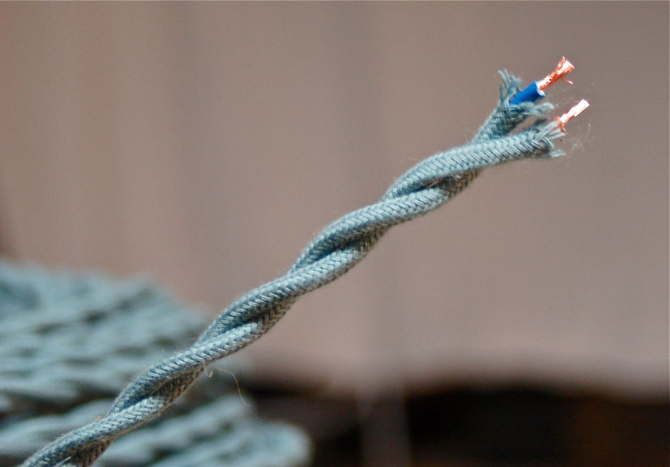 Slate Blue Twisted Cloth Covered Wire, Cotton - PER FOOT - Snake Head ...