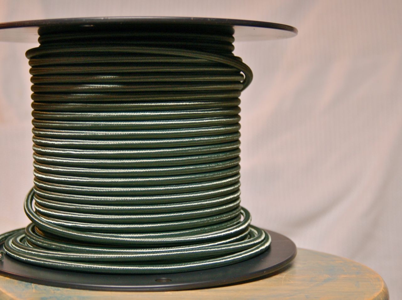 Green Nylon Electrical Cord - Round | Snake Head Vintage