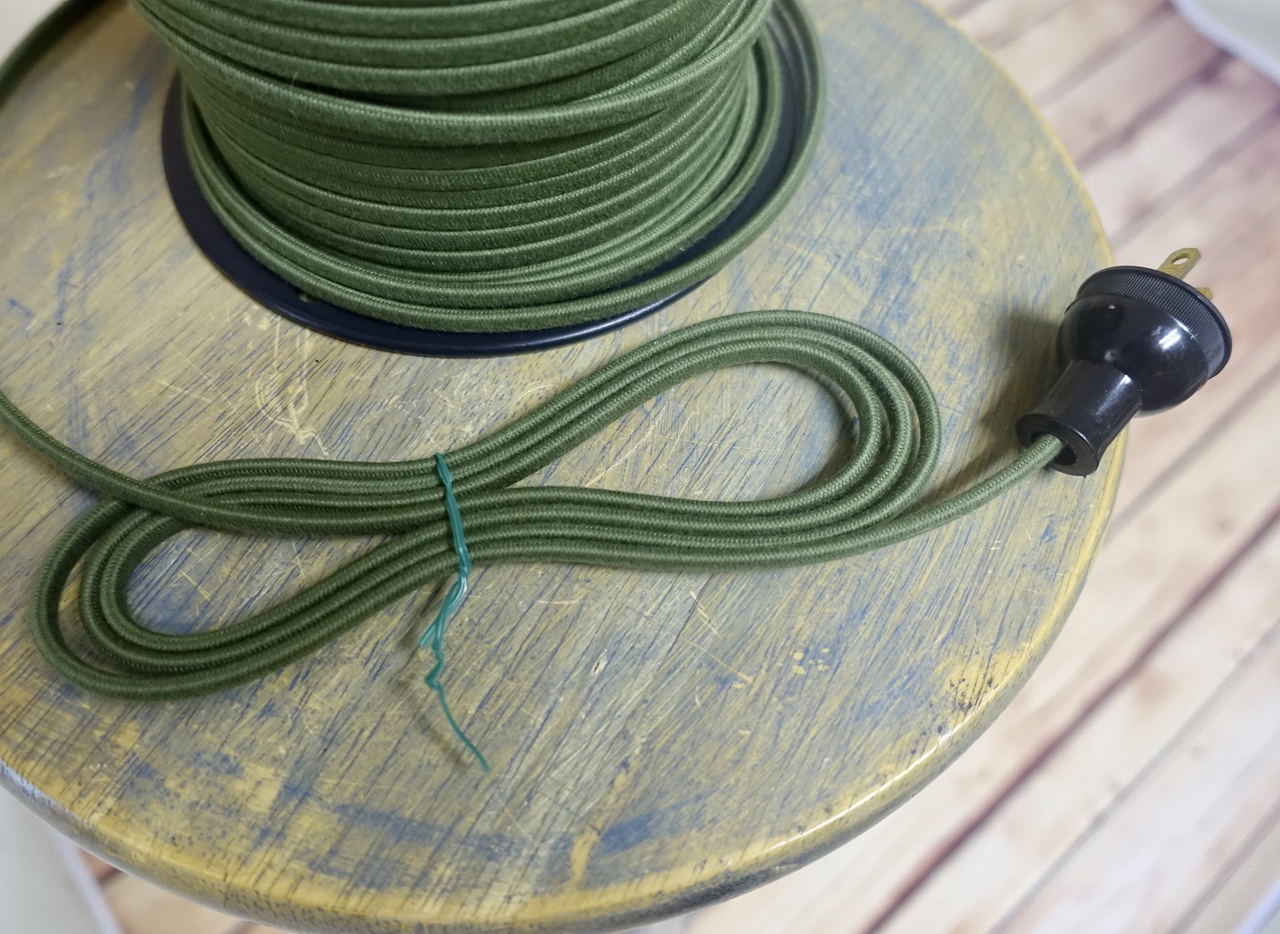 Green Parallel (Flat) Cloth Covered Wire, Cotton - PER FOOT - Snake ...