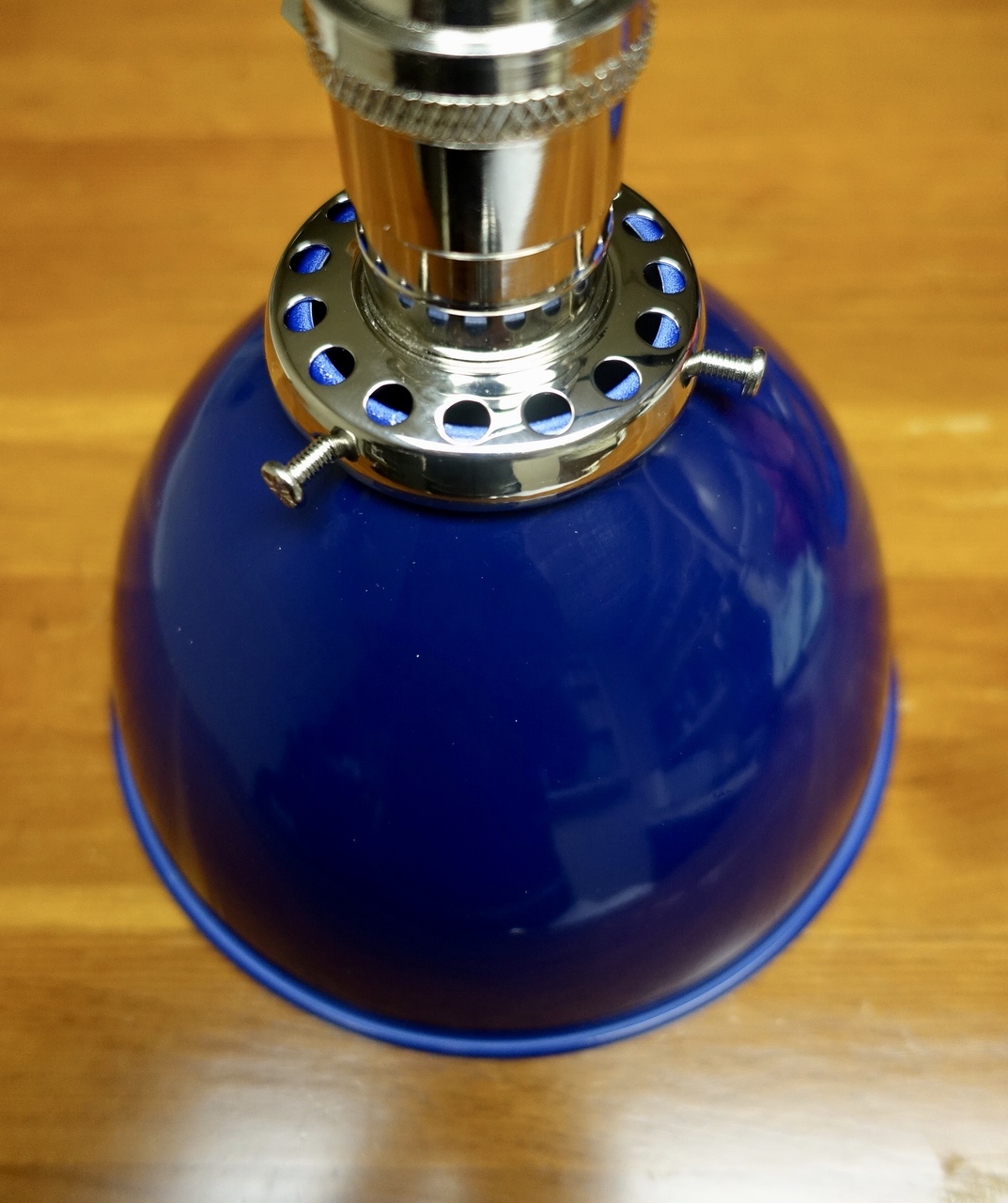 Blue Porcelain Enamel Shade: 7" Industrial Dome, 2-1/4" fitter, Metal ...