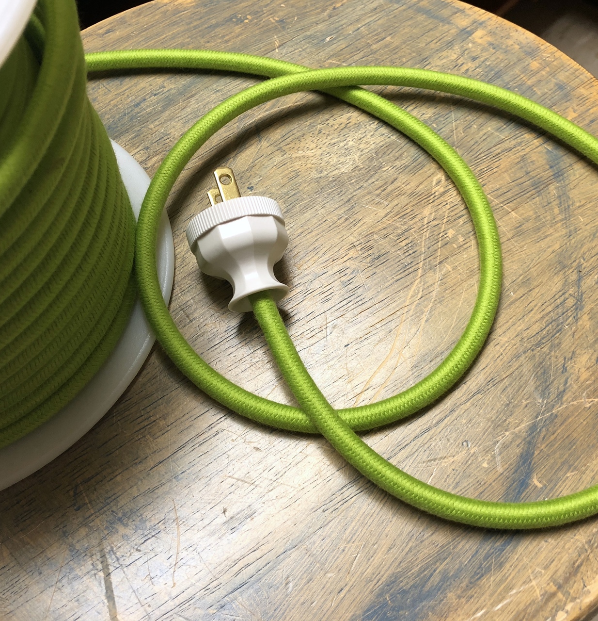 Green Cotton Covered Electrical Wire | Lime Green Cord