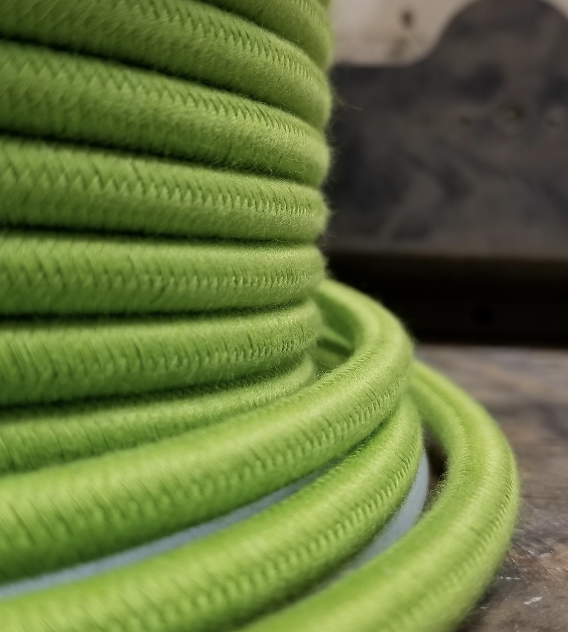 Green Cotton Covered Electrical Wire | Lime Green Cord