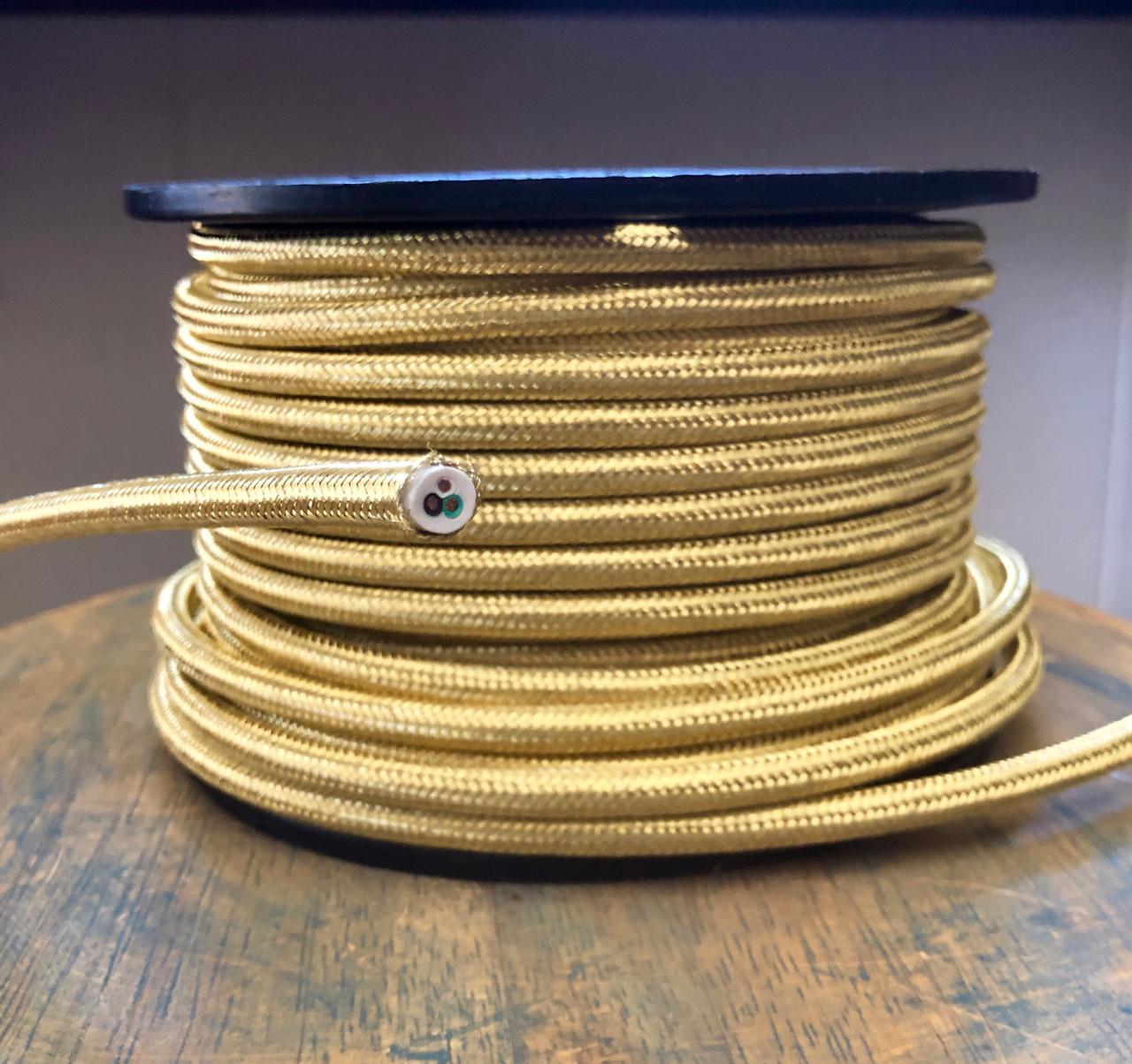 Brass Electrical Wire | 3-Wire Metal Braided Electrical Cable