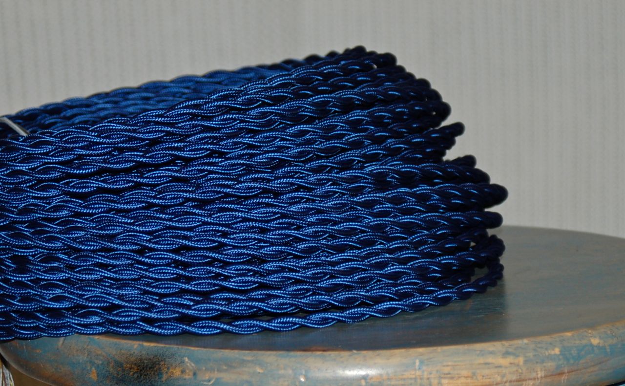 Royal Blue Twisted Cloth Covered Wire, Rayon - PER FOOT - Snake Head ...