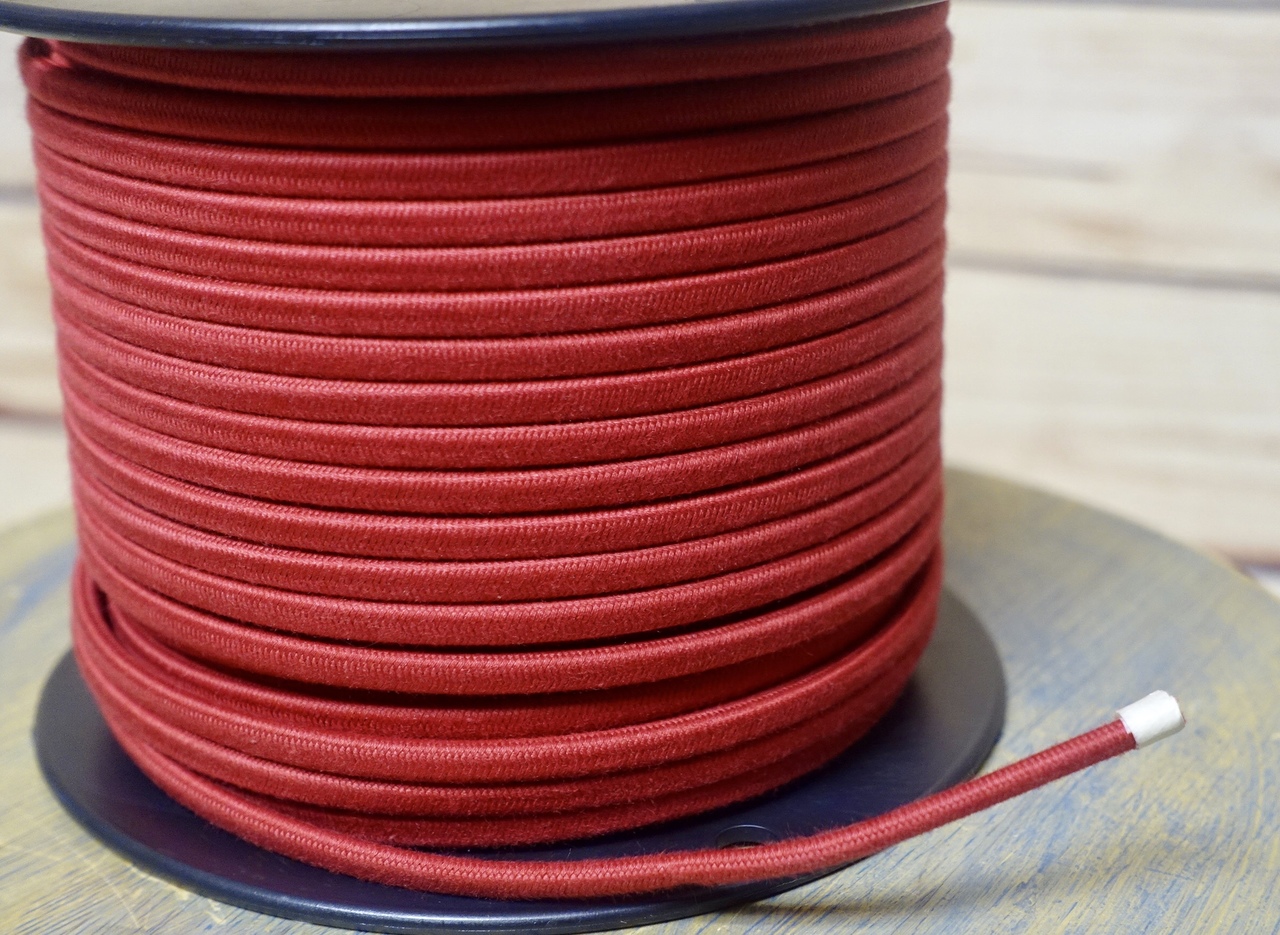 Red Cloth Wire | Red Cotton Cord - Parallel | Snake Head Vintage