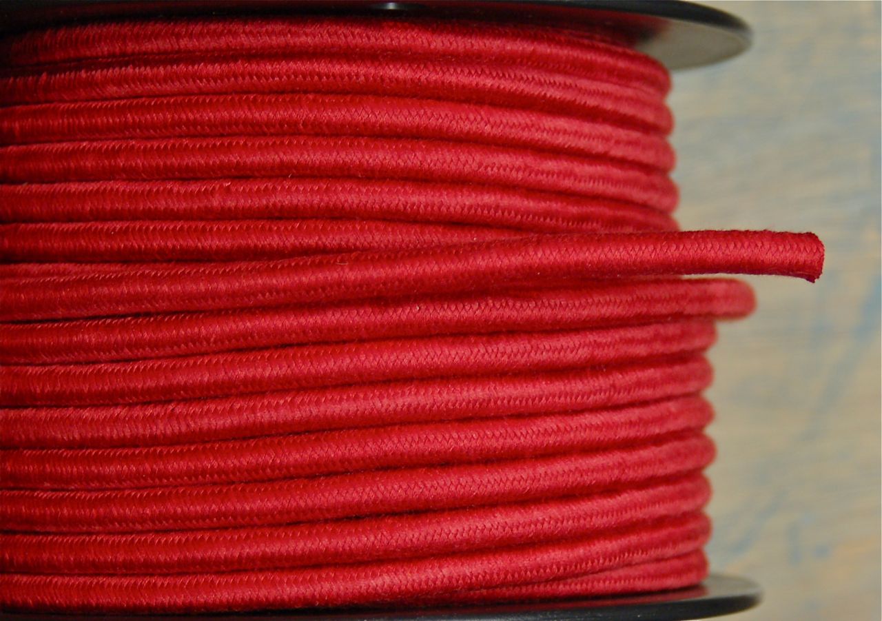 Red Cotton Covered Electrical Wire - 18/3 | Snake Head Vintage