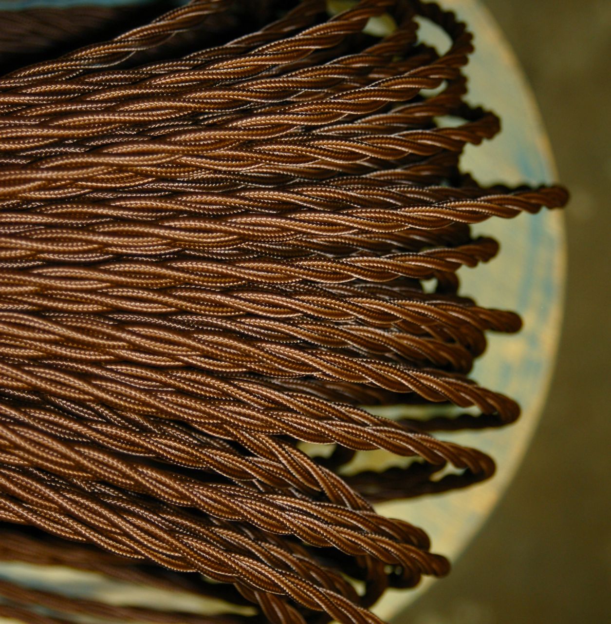 Brown 3-Wire Twisted Cloth Covered Cord, Rayon - PER FOOT - Snake Head ...