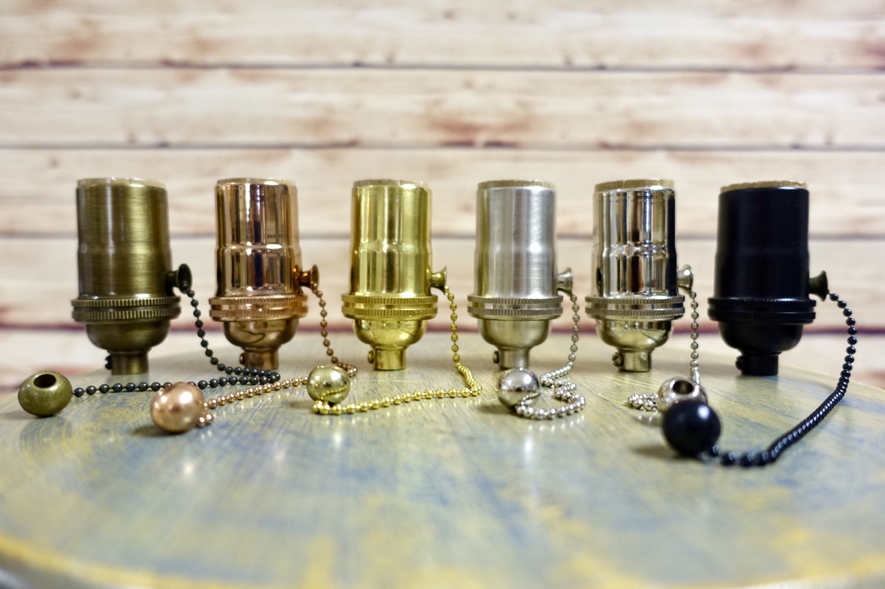 Solid Brass Pull Chain Light Socket | Snake Head Vintage