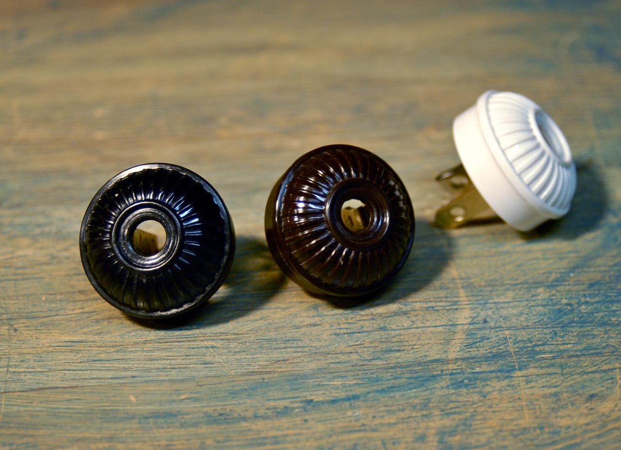 Replicated Bakelite Electrical Plugs - Ribbed Design
