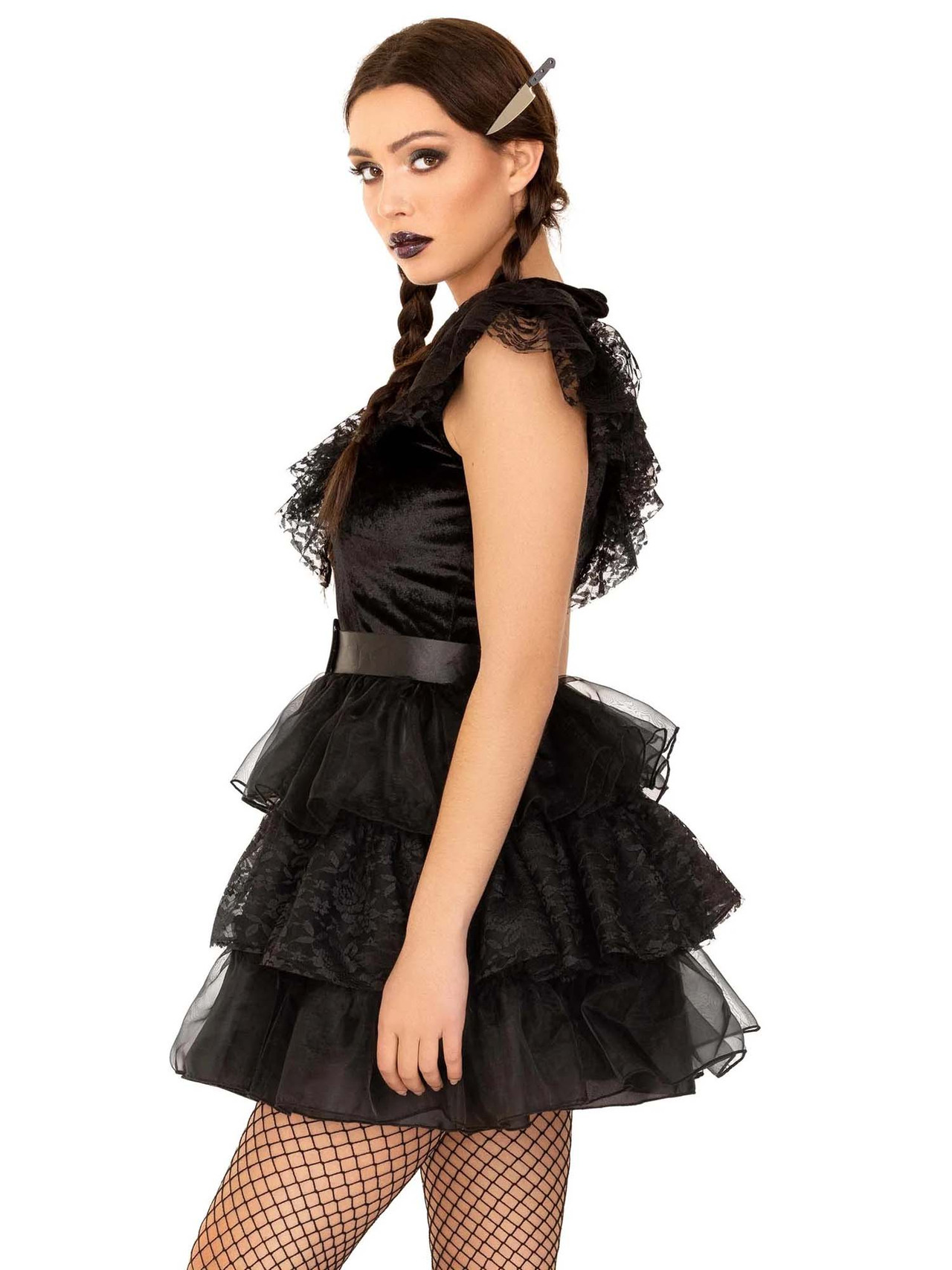 Womens Gothic Rebel Halloween Costume | Wednesday Dress and Addams ...