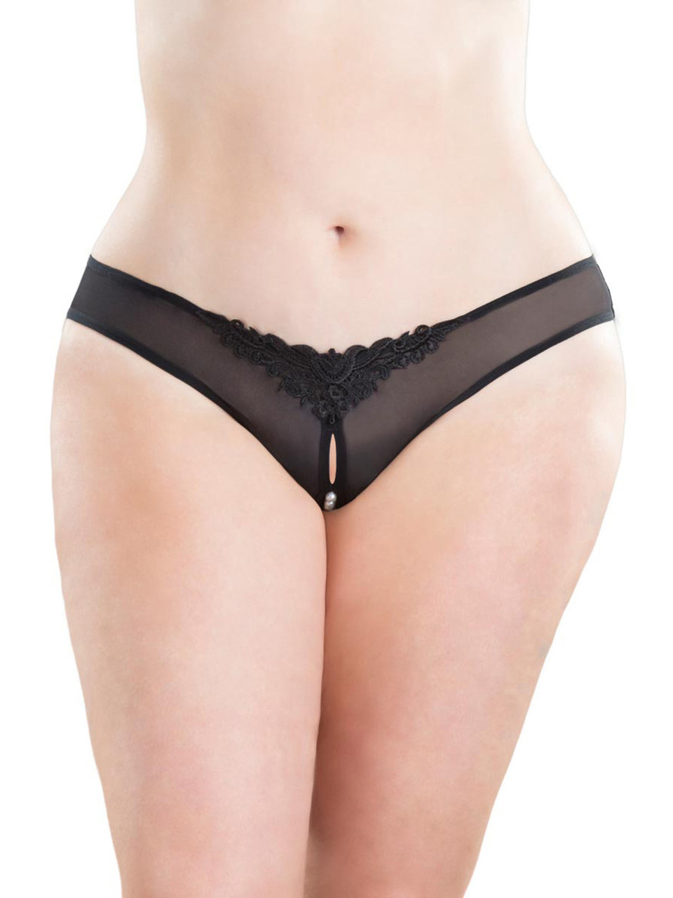 Crotchless Pearl Thong Angelique