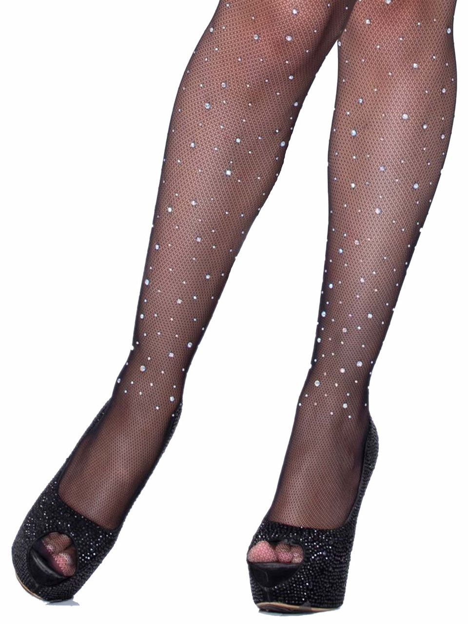 Seven Til Midnight Rhinestones Fishnet Pantyhose