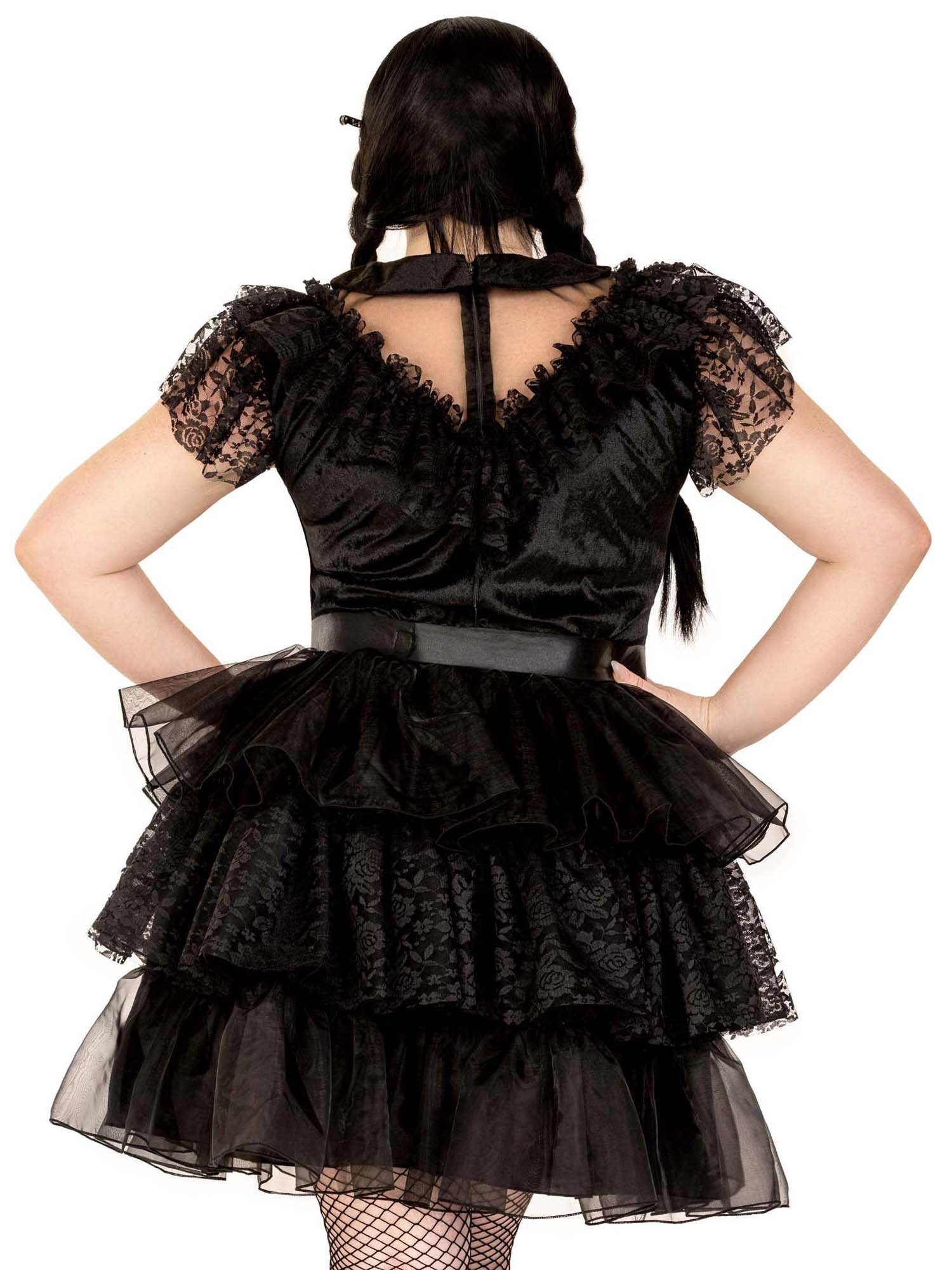 Womens Gothic Rebel Halloween Costume | Wednesday Dress and Addams ...