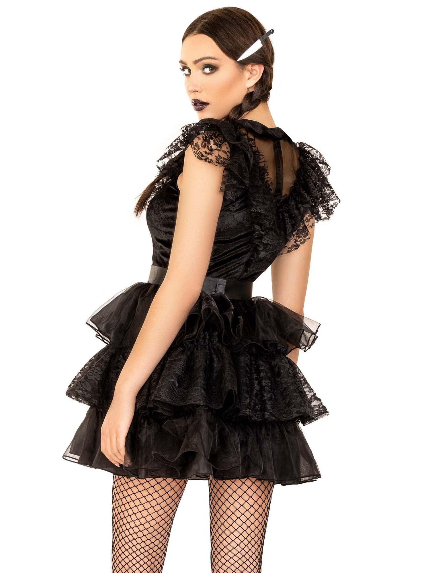Womens Gothic Rebel Halloween Costume | Wednesday Dress and Addams ...